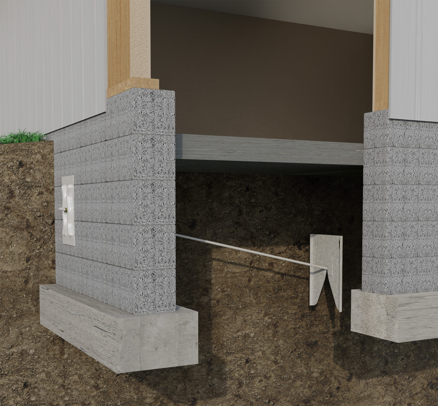 Wall Anchors - Bowed Wall Repair - Anchored Walls
