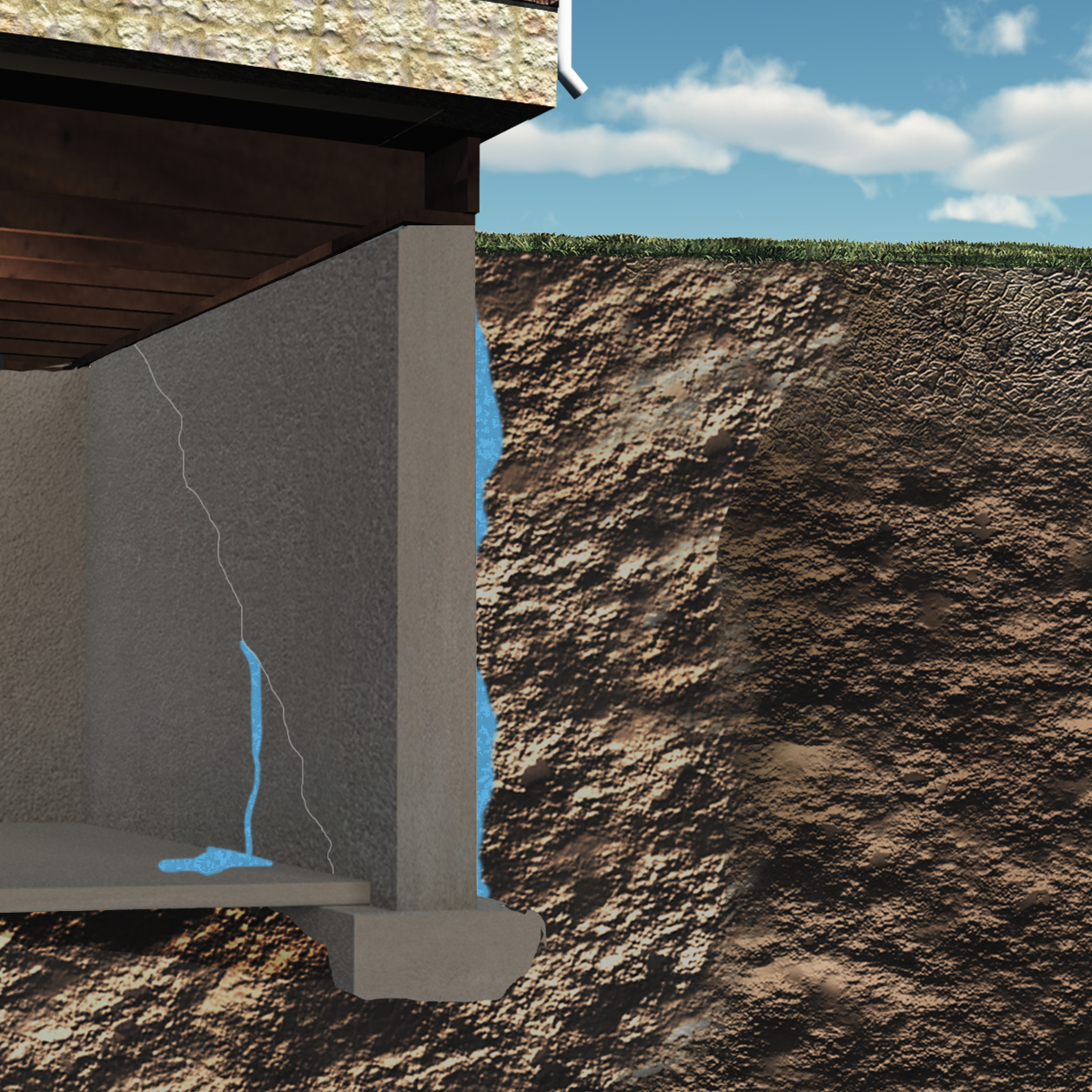 Leaking Crack Repair - Anchored Walls